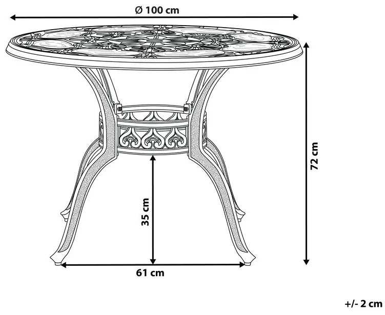 Kulatý zahradní stůl ⌀ 100 cm hnědý SAPRI Beliani