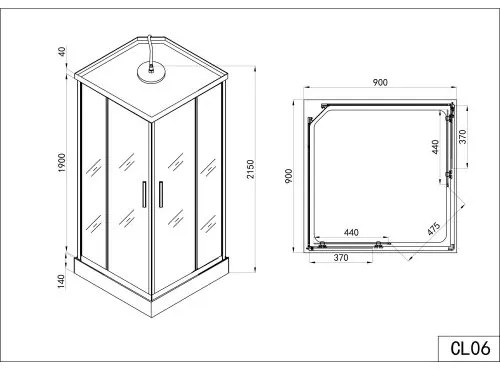 MONTÁŽ BEZ SILIKONU - Sprchový box TWIST 2  90x90x210 (CL06)