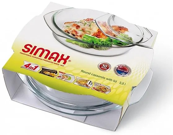 Simax Pekáč kulatý s víkem 1,5 l + 0,6 l