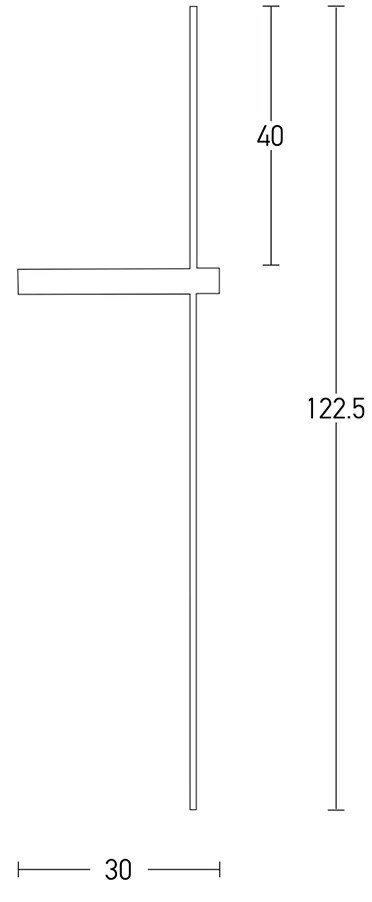 Zambelis 19117 nástěnné LED svítidlo černé, 12W, 3000K, 122cm