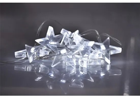 SOLIGHT LED vánoční řetěz - hvězdy, 1,5m, 10 LED, 2 x AA, bílé světlo