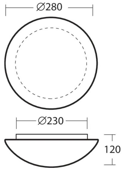 Osmont 71100 Aura 2, stropní/nástěnné svítidlo, 11W LED 3000/4000K, opálové sklo, prům. 28cm