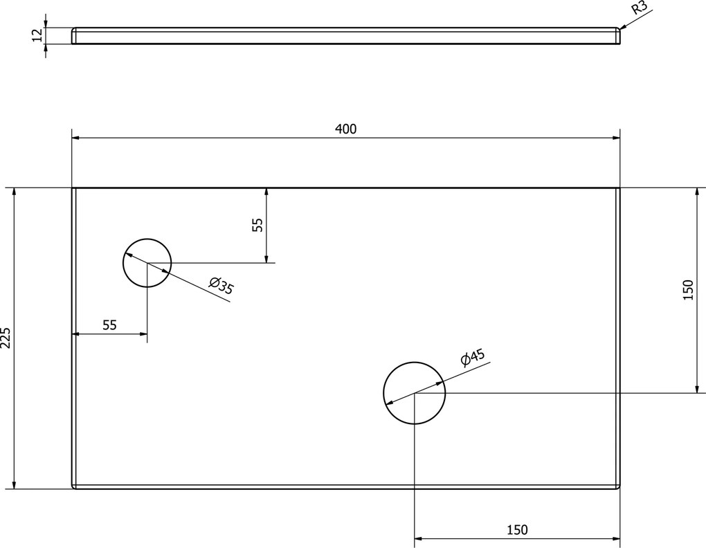 Sapho Sapho, MINOR deska pod umývátko 40x22cm, umyvadlová baterie vlevo, litý mramor, bílá, MR400