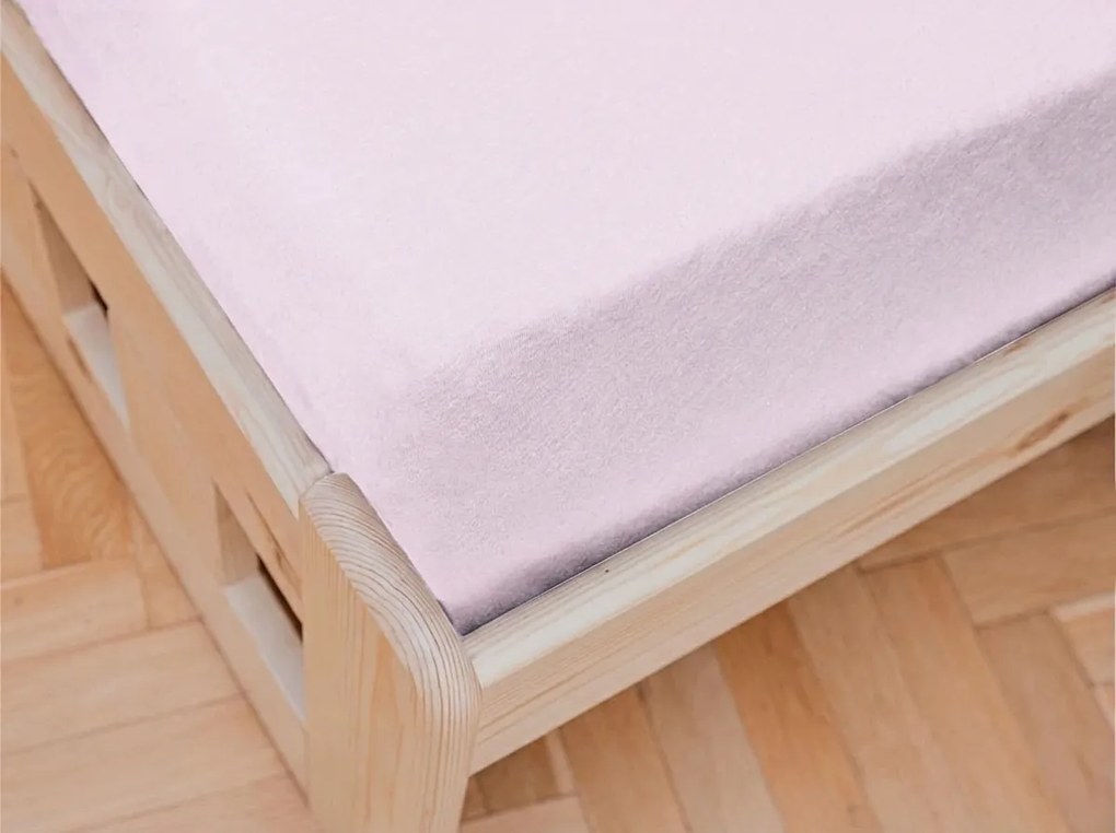 Jersey prostěradlo do dětské postýlky světle fialové 70 x 140 cm