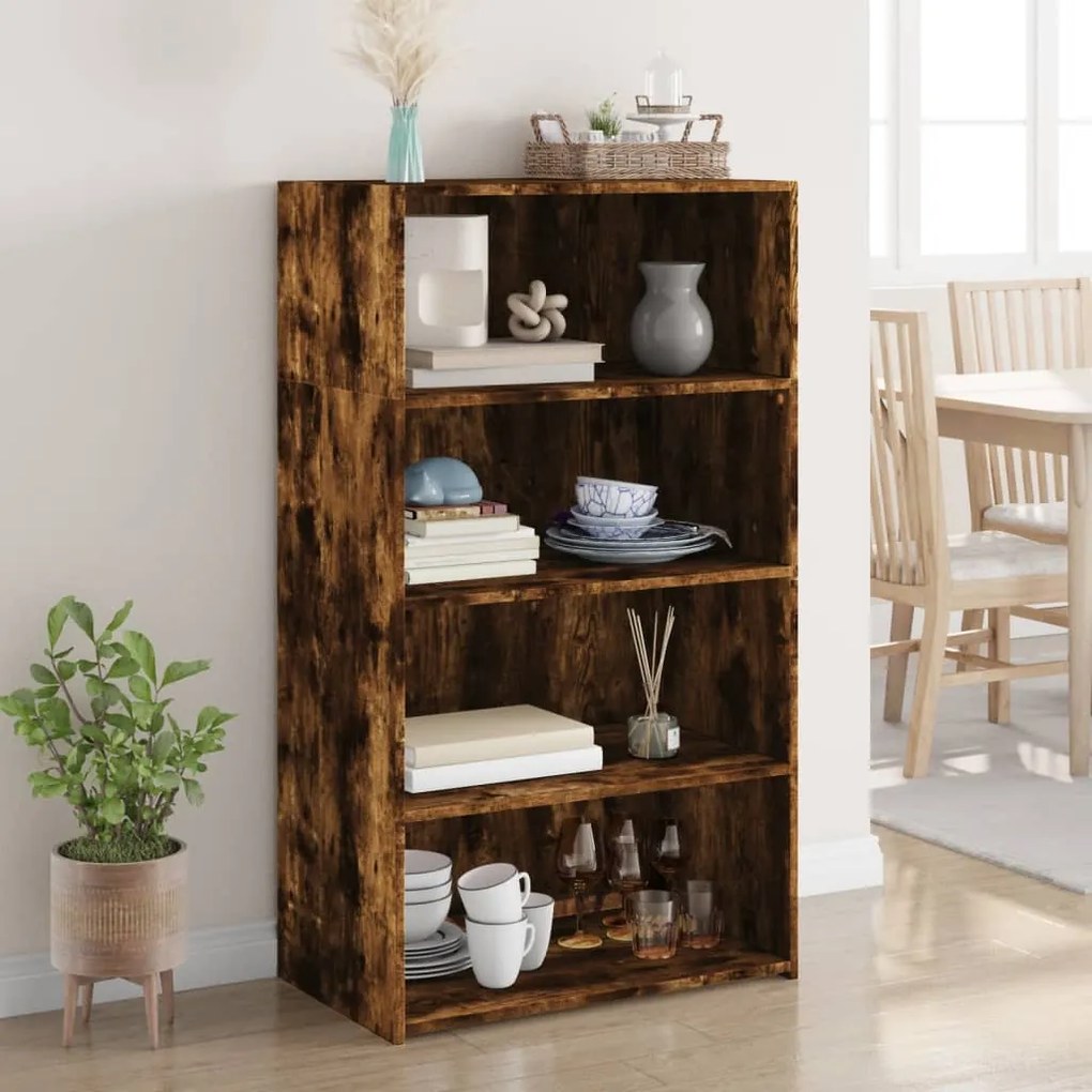 Skříň highboard kouřový dub 70 x 41 x 124 cm kompozitní dřevo