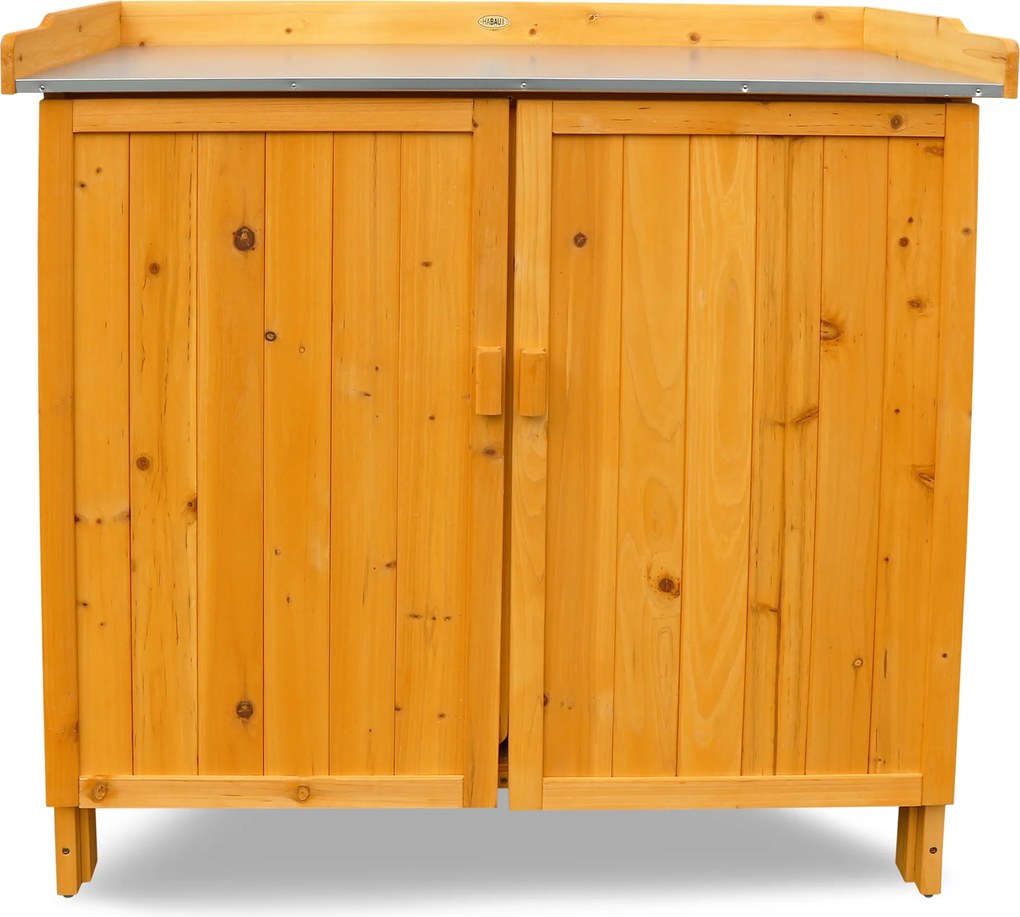 Habau Zahradní stůl se spodní skříňkou a pracovní plochou, 98 x 48 x 95 cm, dřevo (přírodní)