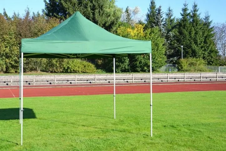 Garthen 2486 Zahradní párty stan nůžkový 3x3 m, zelený + 4 bočnice