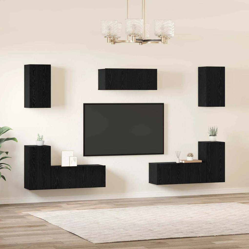 Sestava TV skříněk 7 ks Černý dub Kompozitní dřevo 3393187