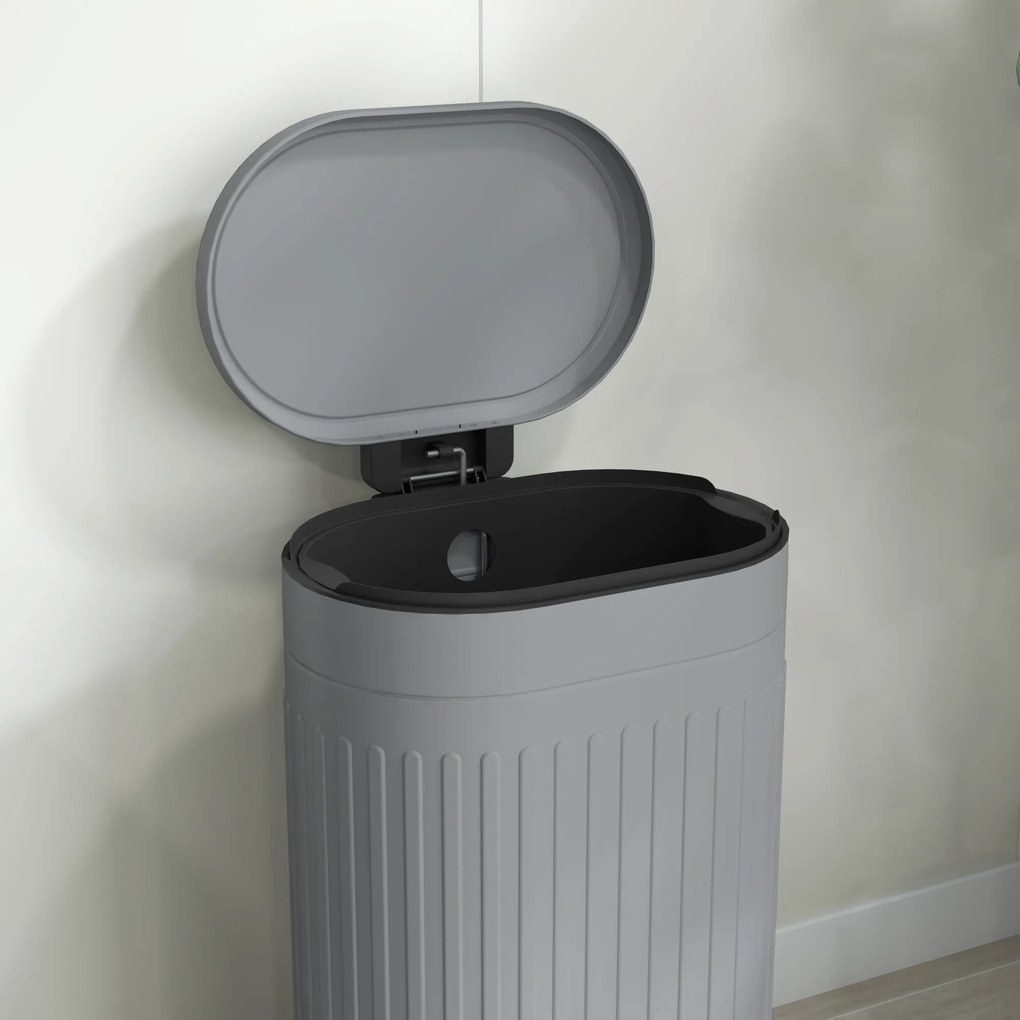 HOMCOM Odpadkový koš 30 l pedálový koš s víkem nožní pedál vyjímatelný vnitřní koš s funkcí soft-close 36,5 x 31,2 x 60,8 cm, šedý