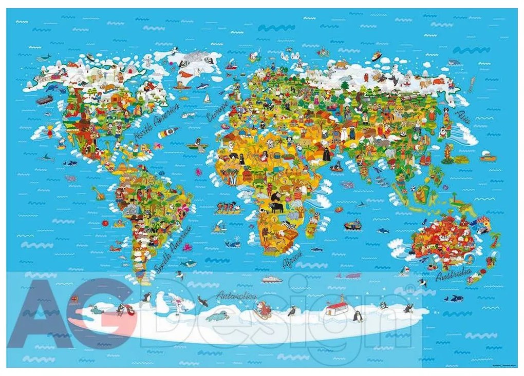 Fototapeta čtyřdílná - Mapa světa