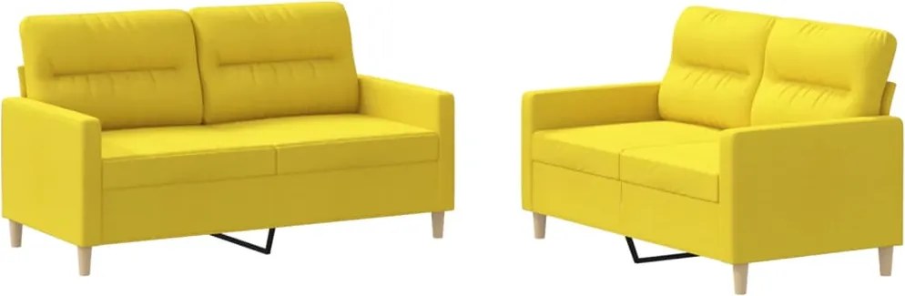 2dílná sedací souprava s poduškami světle žlutá textil 3201573
