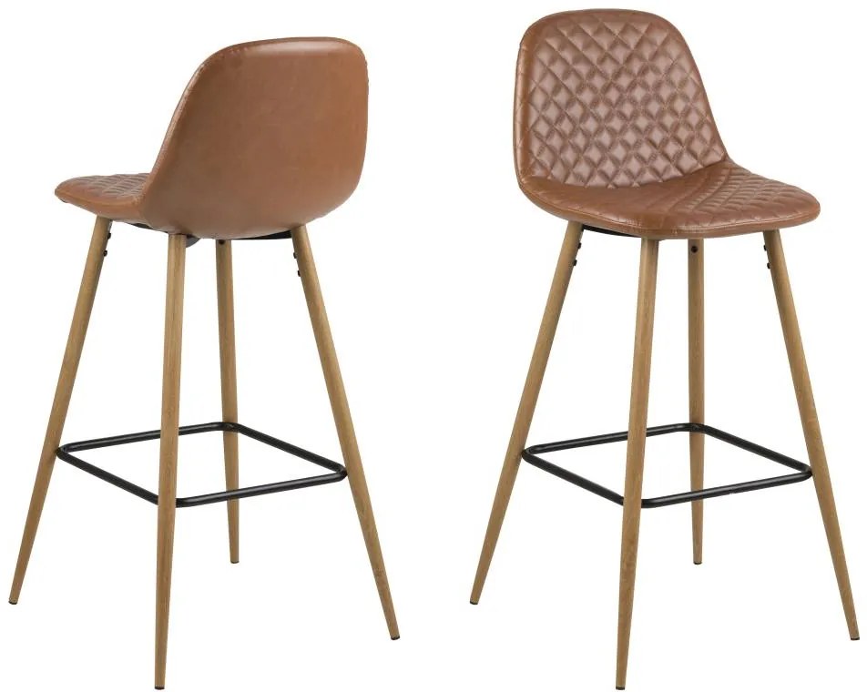 Designová barová židle Nayeli brandy a přírodní