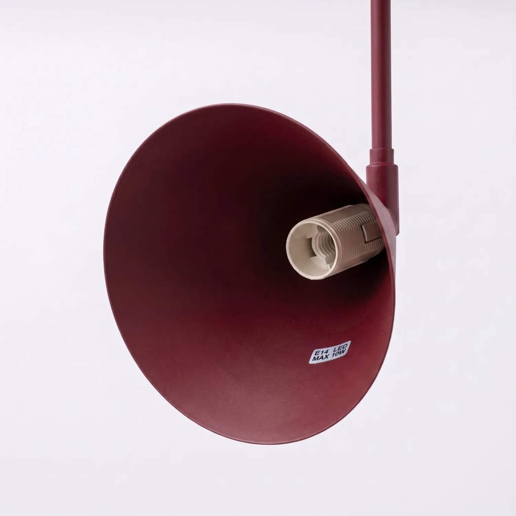 Sollux Lighting Nástěnné svítidlo NOX 1 bordó s vypínačem