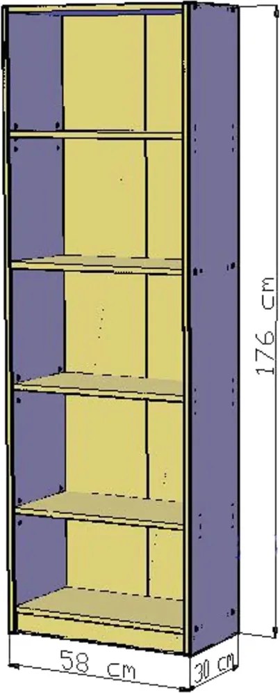 Regál OSKAR dub sonoma (58 x 176) cm