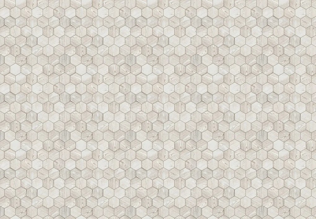 Fototapeta - Dřevěné šestiúhelníky (245x170 cm)