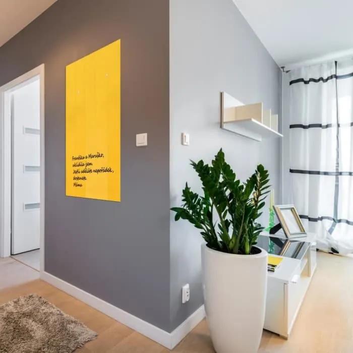 Žlutá exotická skleněná magnetická tabule nalepovací na zeď Smatab® - 120 × 180 cm