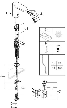 GROHE 36452000 - Infra elektronická umyvadlová baterie BAU COSMOPOLITAN E chrom