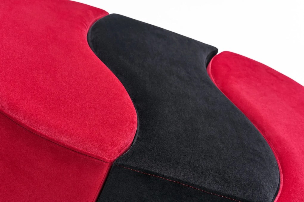 Atelier del Sofa Taburet Alya Puf - Red, Black, Černá, Červená