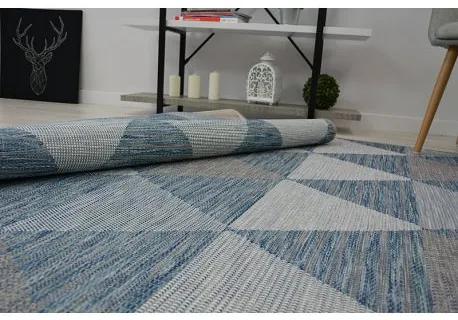 koberec SISAL LOFT 21132 TROJÚHELNÍKY slonová kost/stříbrný/modrý velikost 160x230 cm | krásné koberce cz