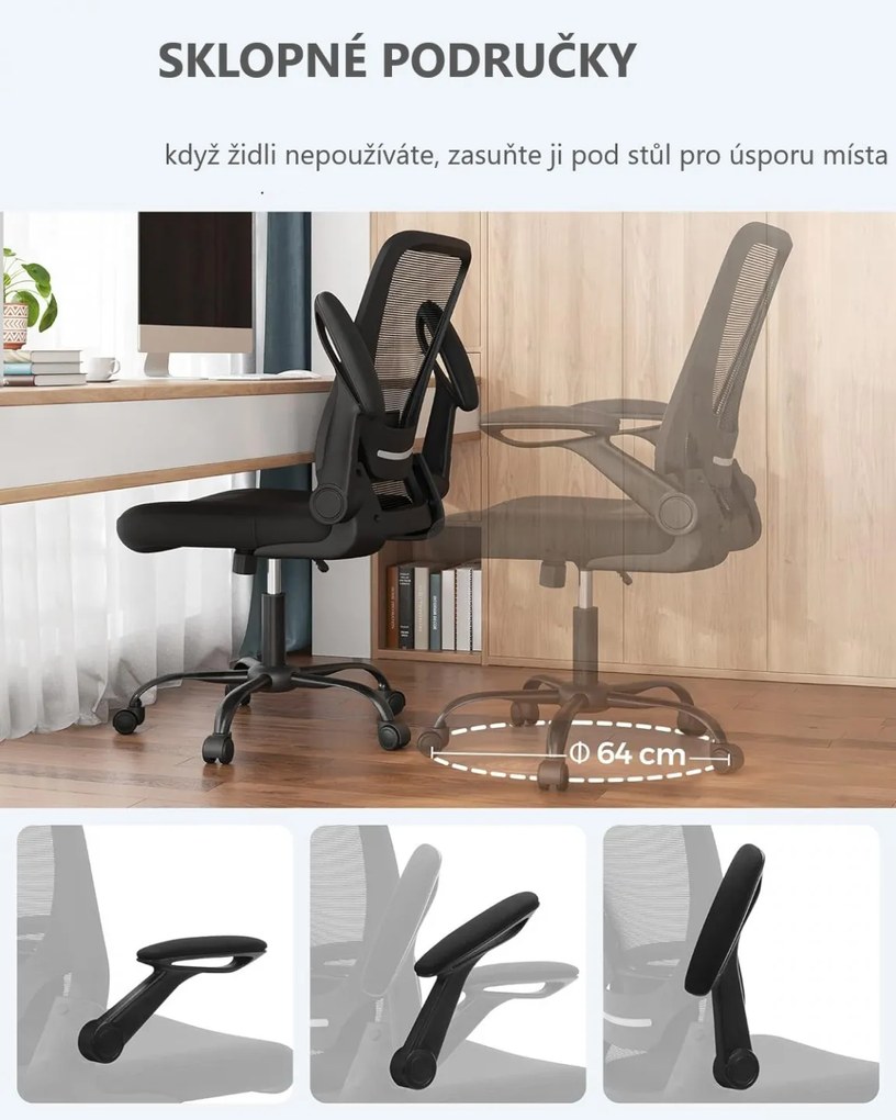 Goleto Ergonomická kancelářská židle | černá