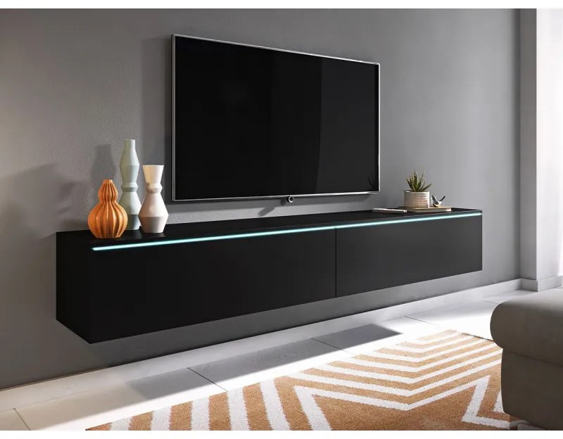 TV stolek Dlone 180, Barva: beton, Osvětlení: osvětlení LED - bílé