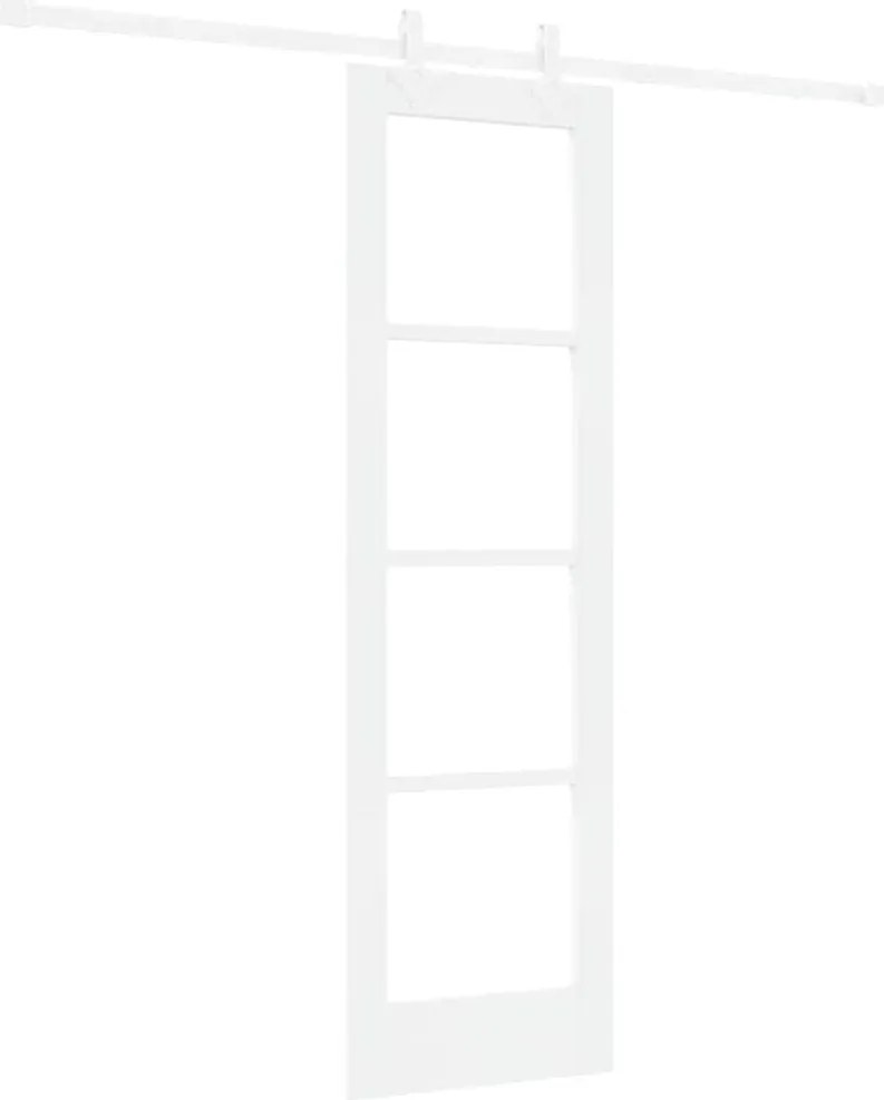 Posuvné dveře 61 x 198,5 cm Masivní borové dřevo a sklo Bílá 3332238