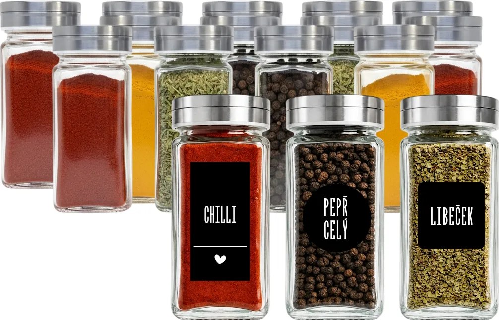 usporadejto.cz Sada 6ks hranatých kořenek DUST, 3 velikosti sypátka, 120ml