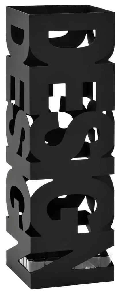 Stojan na deštníky Design ocelový černý 246793