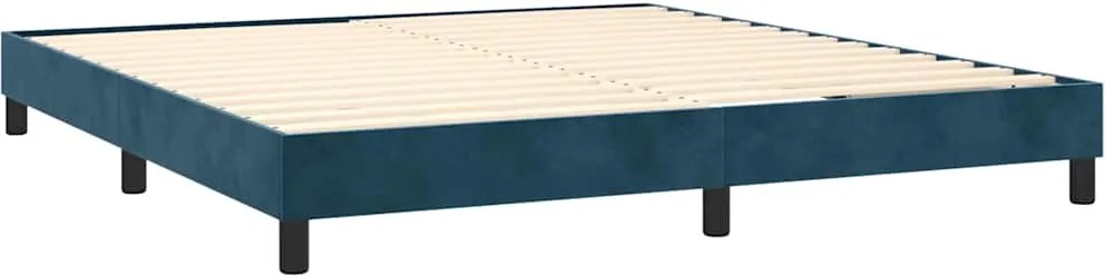 Box spring postel s matrací a LED tmavě modrá 160x200 cm samet 3134475