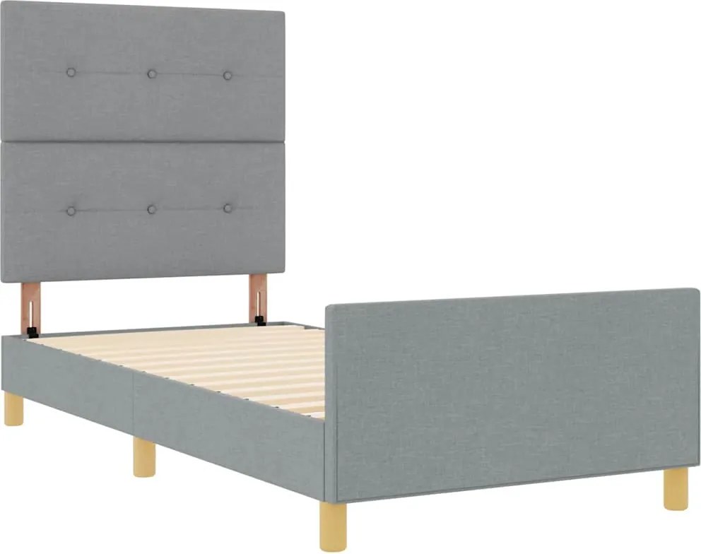 Rám postele s čelo Světle šedá 80 x 200 cm textil 3344683