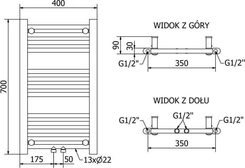 Mexen Mars elektrický radiátor 700 x 400 mm, 300 W, černý - W110-0700-400-2300-70