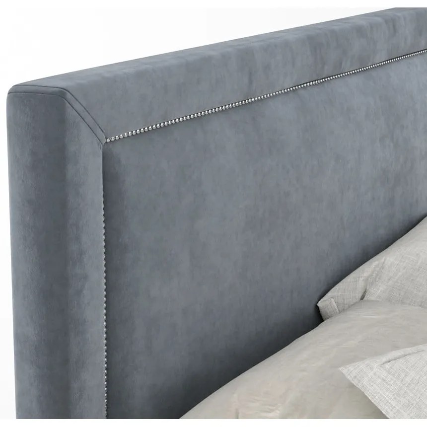 Tmavě šedá boxspring postel s úložným prostorem 200x200 cm Lavenda – Maison de Rêve