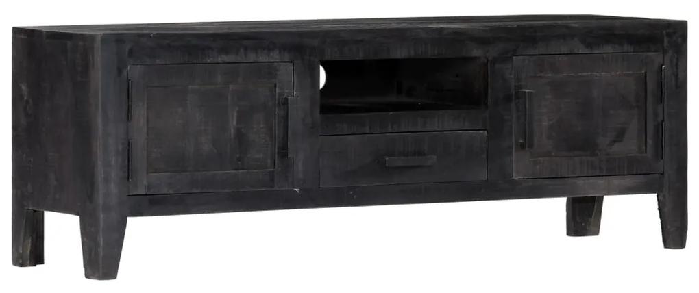 247985 vidaXL TV stolek černý 118 x 30 x 40 cm masivní mangovníkové dřevo