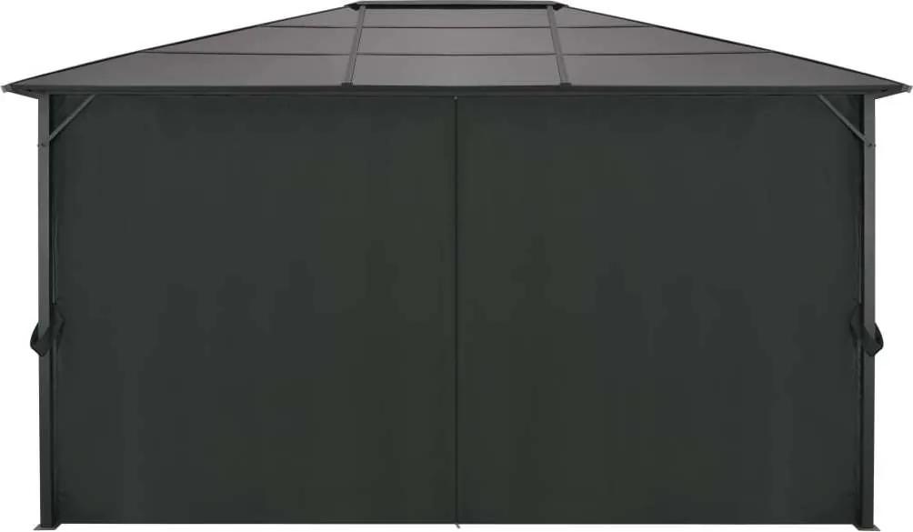 vidaXL Altán se závěsy hliník 4 x 3 x 2,6 m černý [44642]