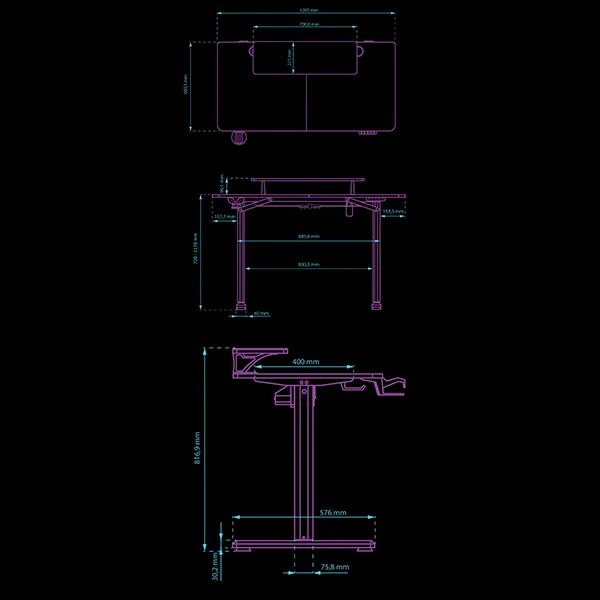 Elektricky výškově nastavitelný stůl HIGHLANDER - 120 cm, hnědá