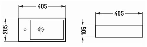 Mexen Inez, umyvadlo na desku, pravé, 40 x 20 cm, světle šedá matná, 21484061R