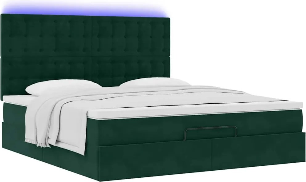 Osmanský rám postele s matracíes tmavě šedá 160x200cm samet 3314477