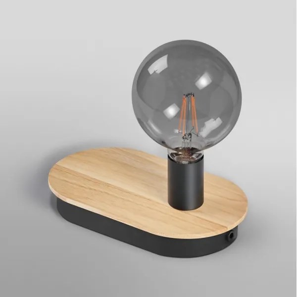Ledvance - Dotyková stolní lampa s USB konektorem DECOR WOOD 1xE27/8W/230V