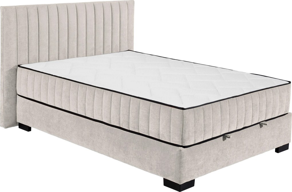 XXXLutz AMERICKÁ POSTEL, 140/200 cm, béžová MID.YOU - Postele s úložným prostorem - 002220053907