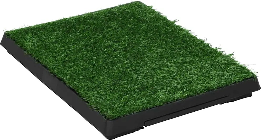 Toaleta pro psy s nádobou a umělou trávou zelená 63x50x7 cm WC 170766
