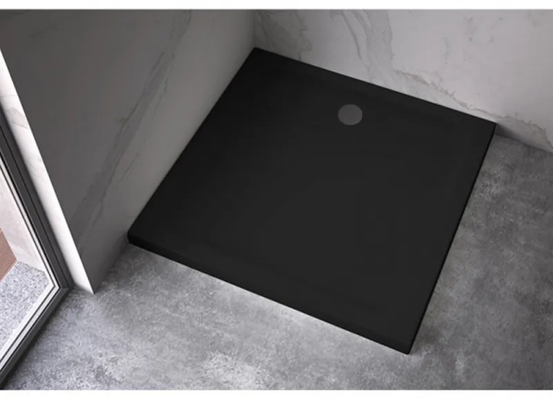 BPS-koupelny Čtvercová akrylátová sprchová vanička HYD-SSV-ST06A 100x100 černá