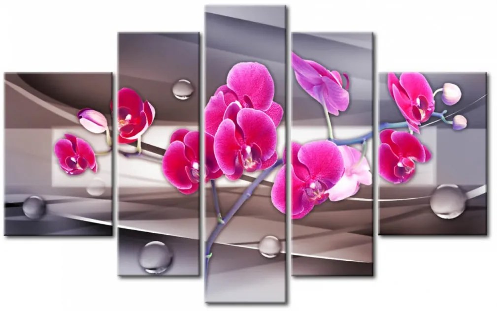 Murando DeLuxe Orchidej v odstínech šedé Velikost: 170x110 cm