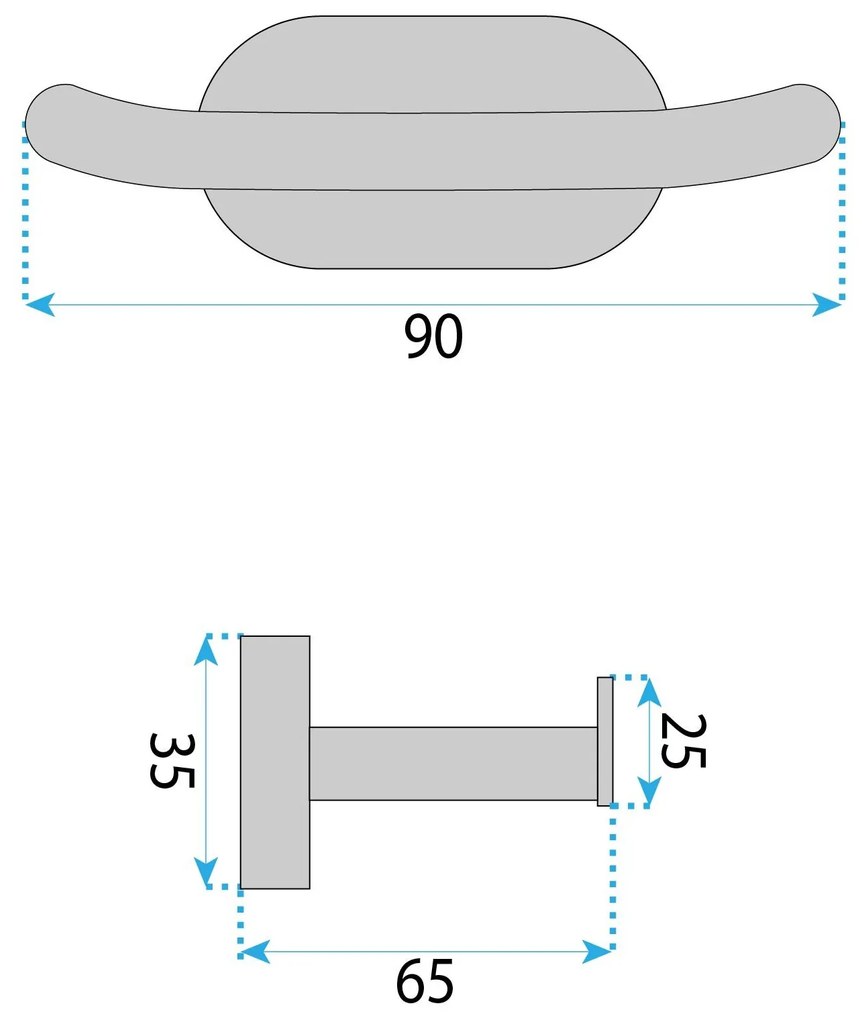 Rea Til, 2-háček na ručníky, černá matná, REA-88023