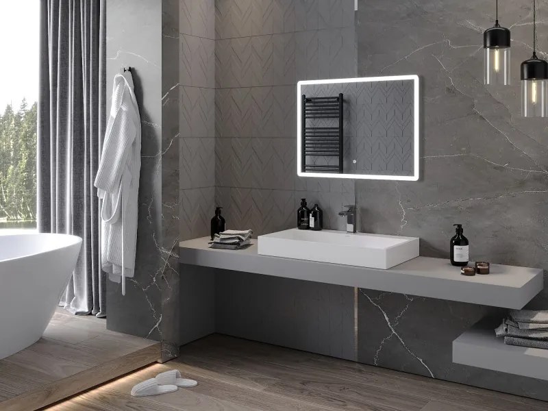 Mexen Navia, LED koupelnové zrcadlo s podsvícením 80 x 60 cm, 6000K, ochrana proti zamlžování, 9803-080-060-611-00