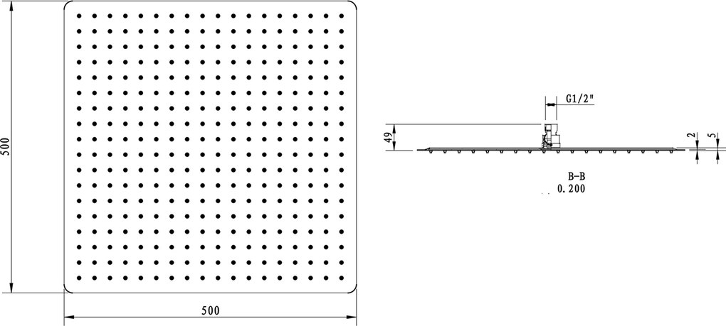 Sapho Slim MS565 hlavová sprcha 50 cm nerez