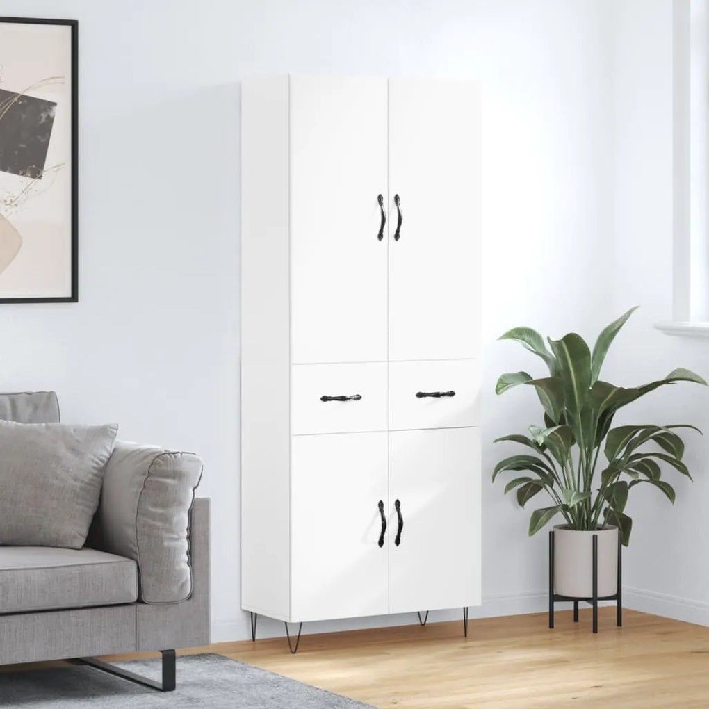 Skříň highboard bílá 69,5 x 34 x 180 cm kompozitní dřevo