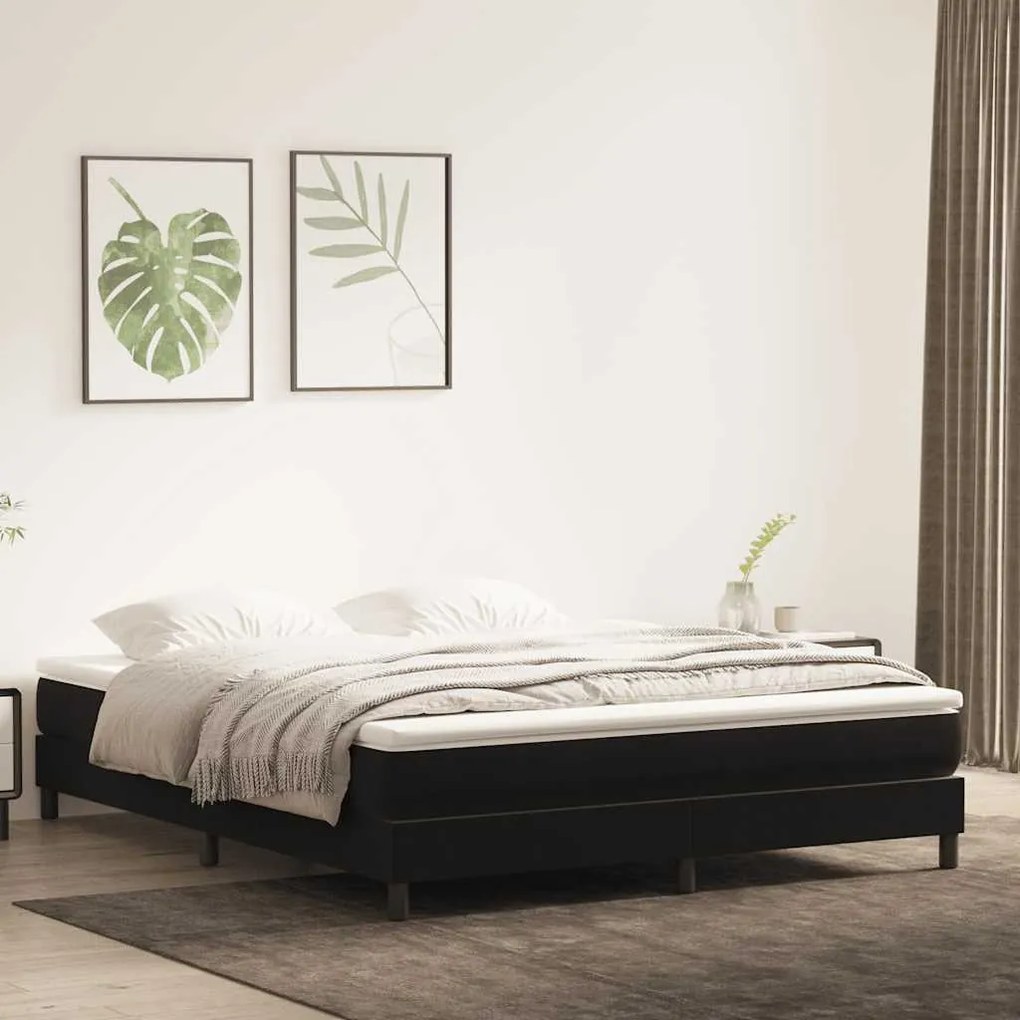 Postel Box Spring bez matrace černá 180x220 cm samet 3315887