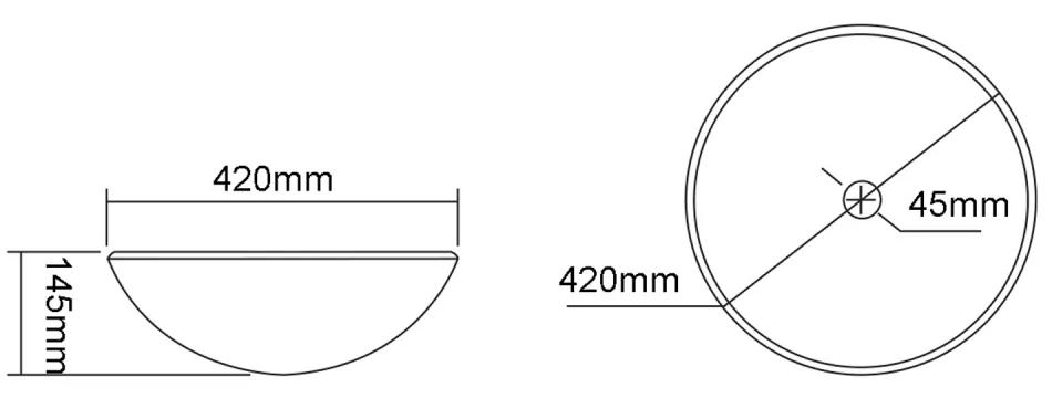 Sapho PUKETA skleněné gravírované umyvadlo na desku Ø 42 cm, čirá TY165