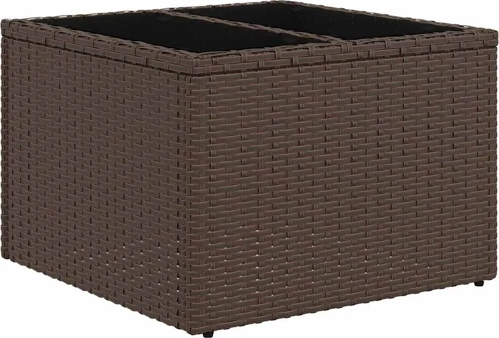 Set pohovek 8 ks 7-Počet míst Hnědá a červená polyratan 3359113