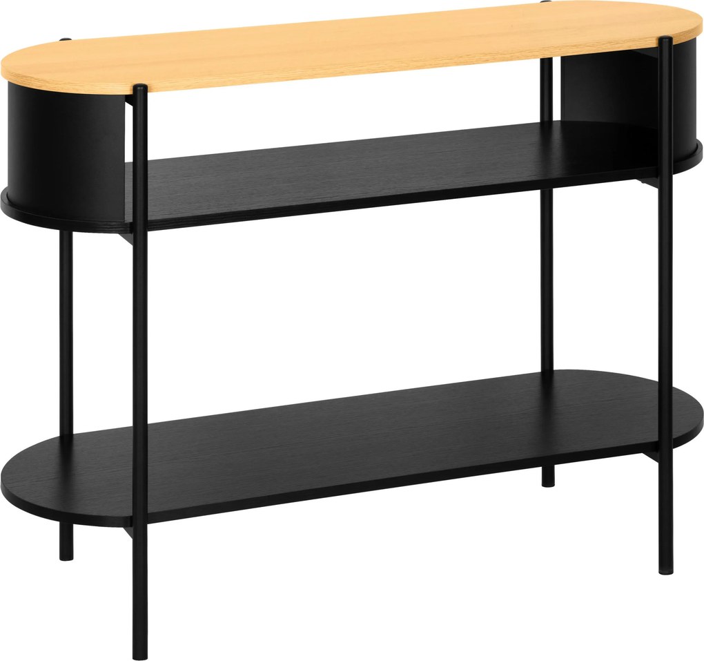 XXXLutz KONZOLOVÝ STOLEK, přírodní barvy, černá, kov, kompozitní dřevo, 100/39/76 cm Xora - Online Only konferenční stolky - 007968035003